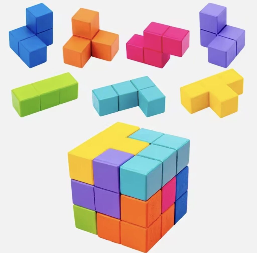 Cubo puzzle de madera – Juguetes Colibrí